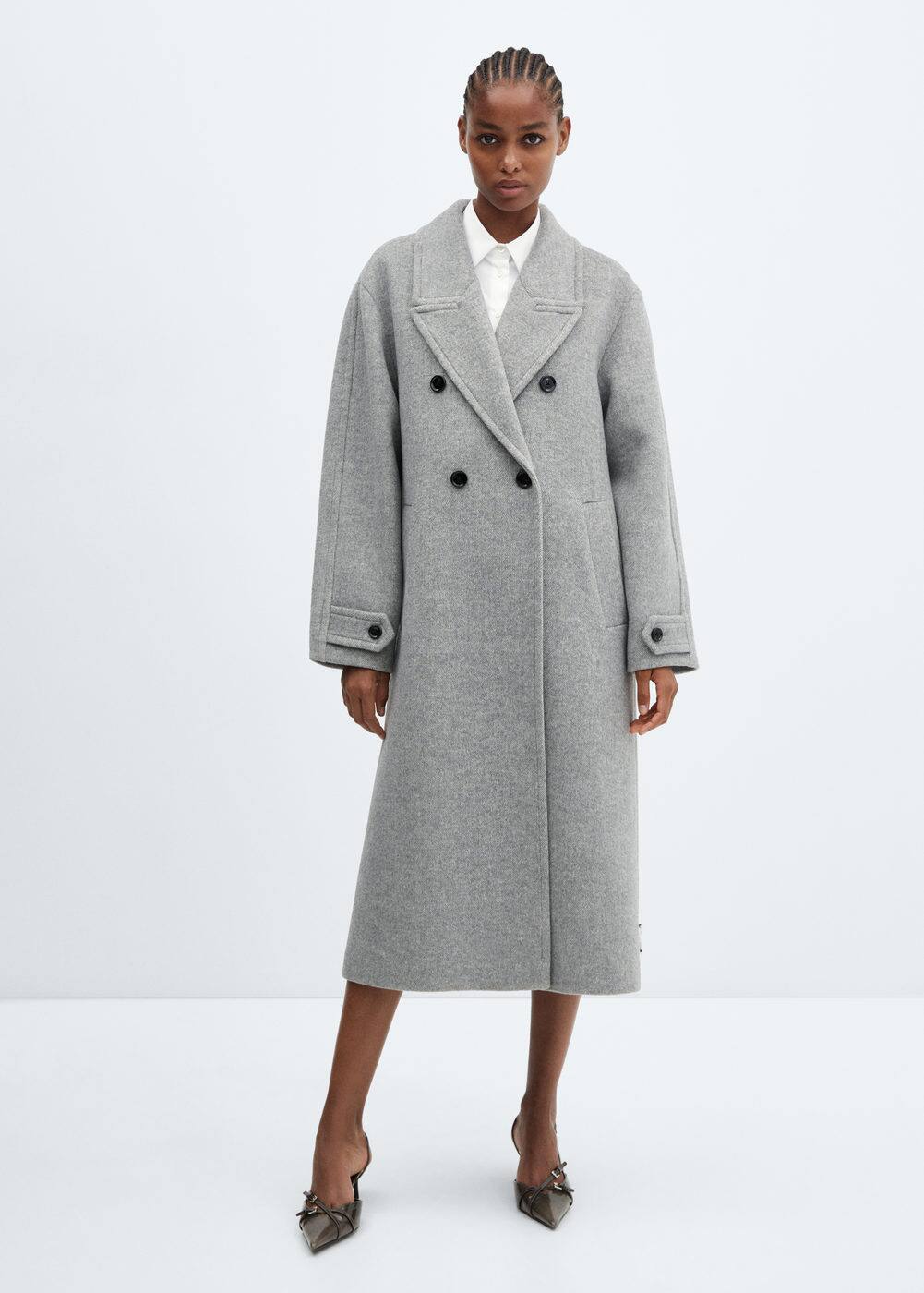 Mango Oversize Wool Coat Grey In Gray | ModeSens
