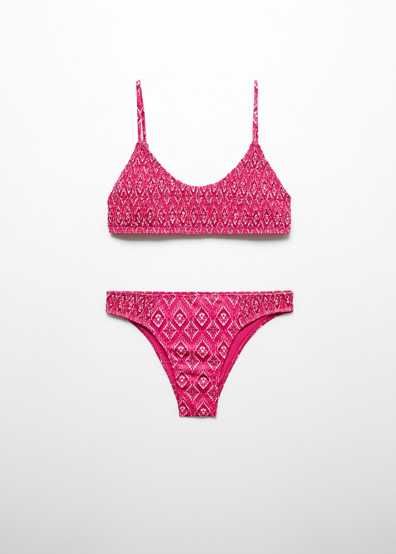 Bedrukte gerimpelde bikini - Meisjes | Mango Teen Nederland