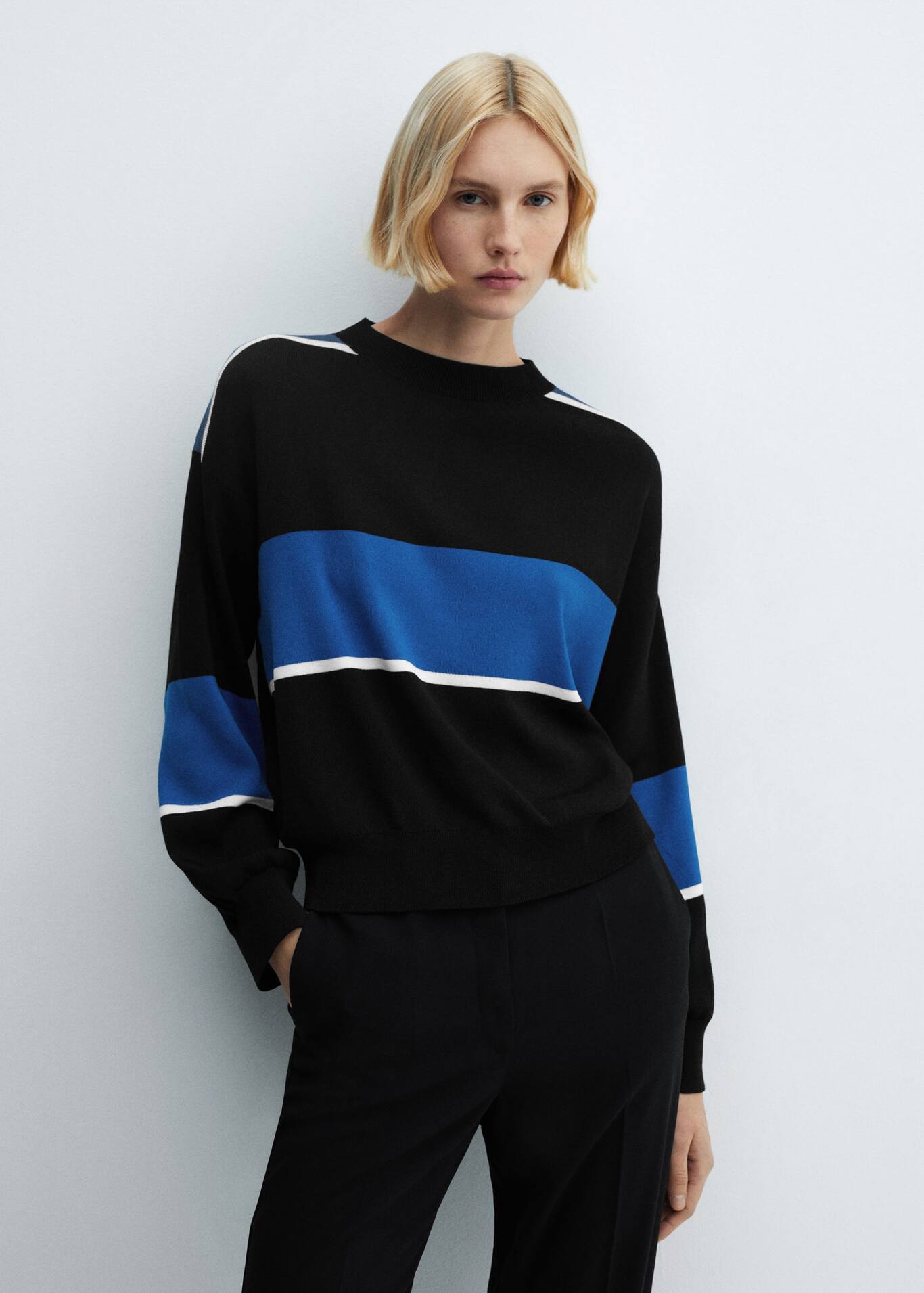 Pull Over Maille Coton Lin Col Rond Femme Mango Rwanda