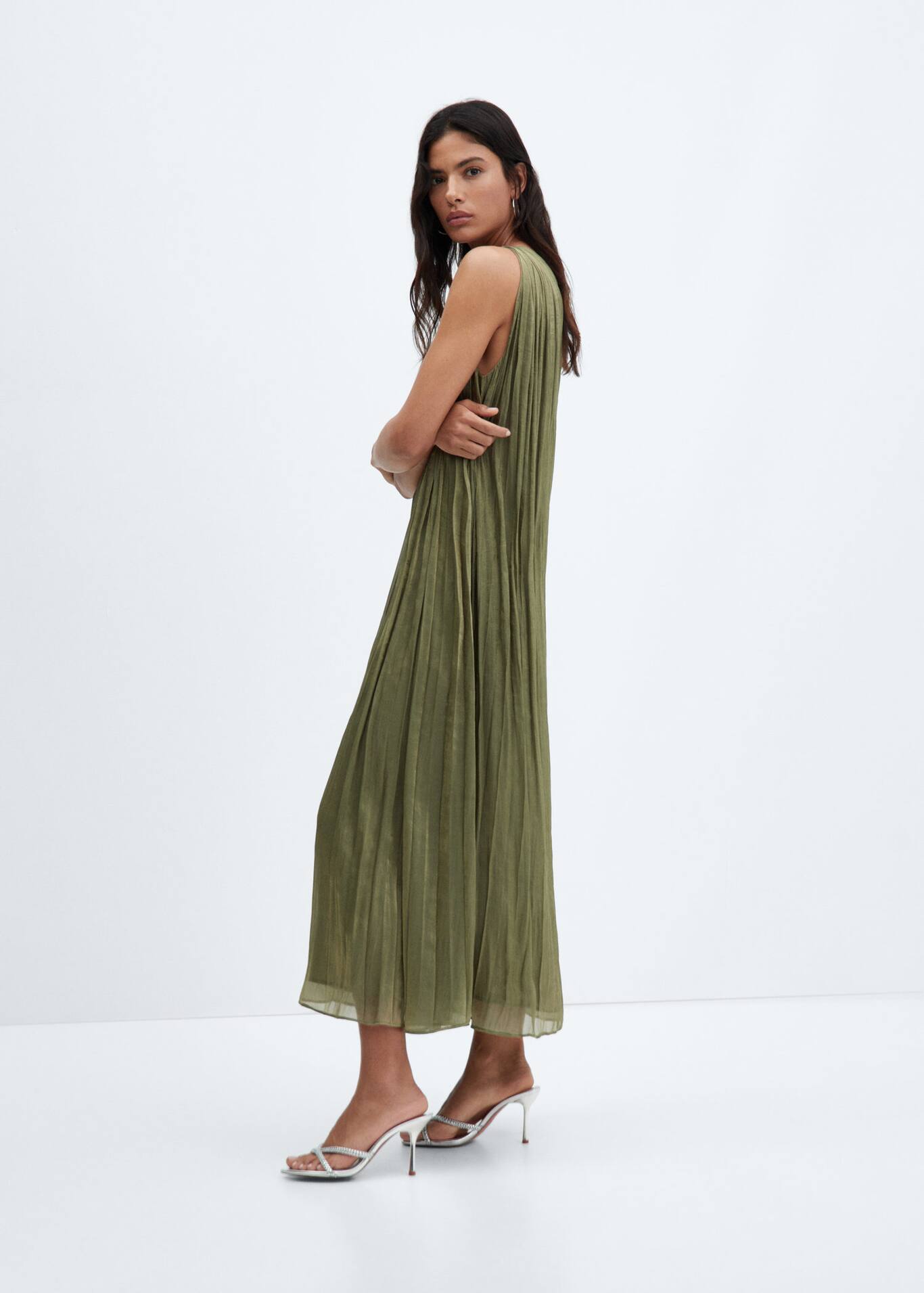 Asymmetrical Pleated Dress Woman Mango Ireland