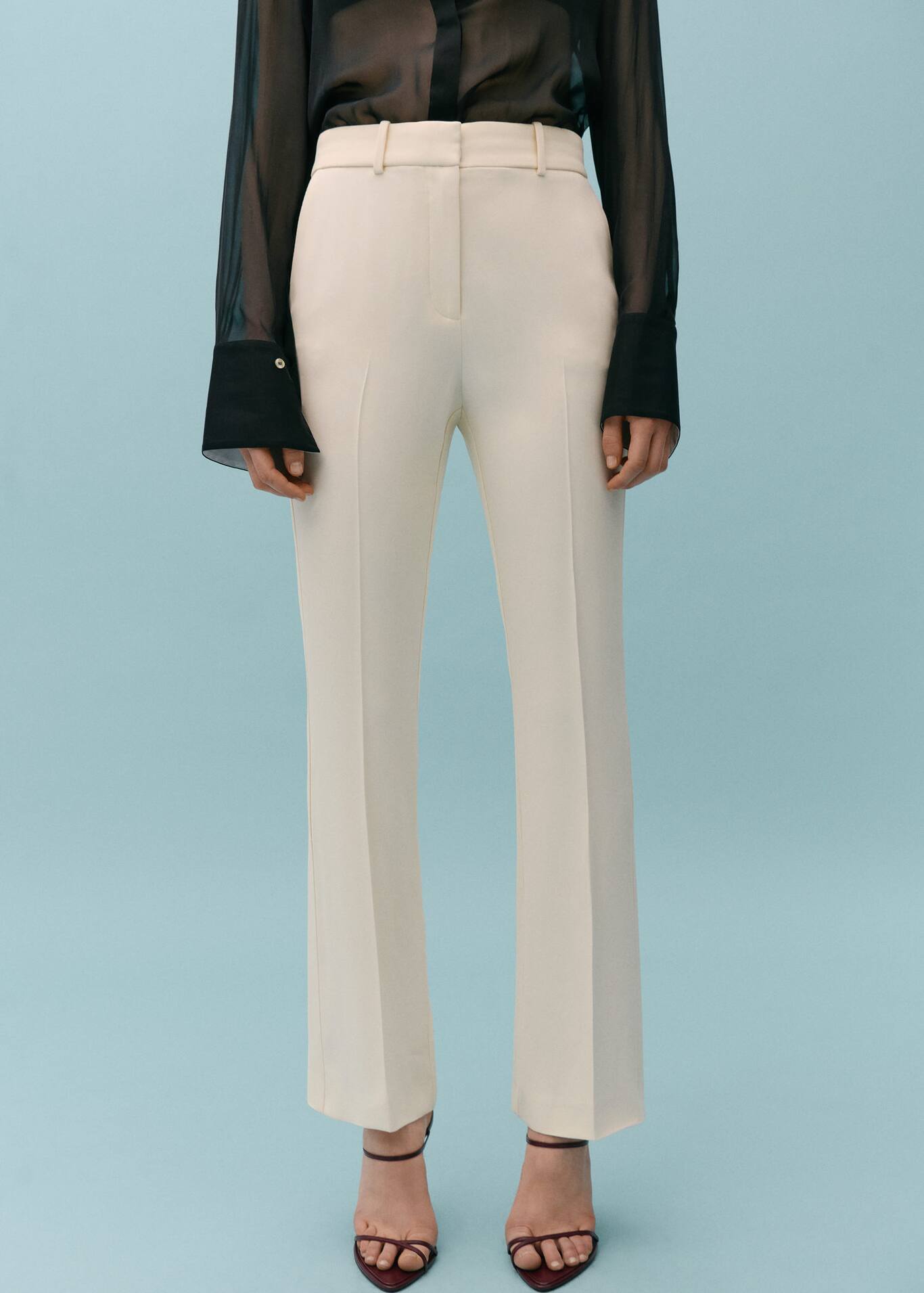 Straight Mid Rise Trousers Woman Mango Zimbabwe