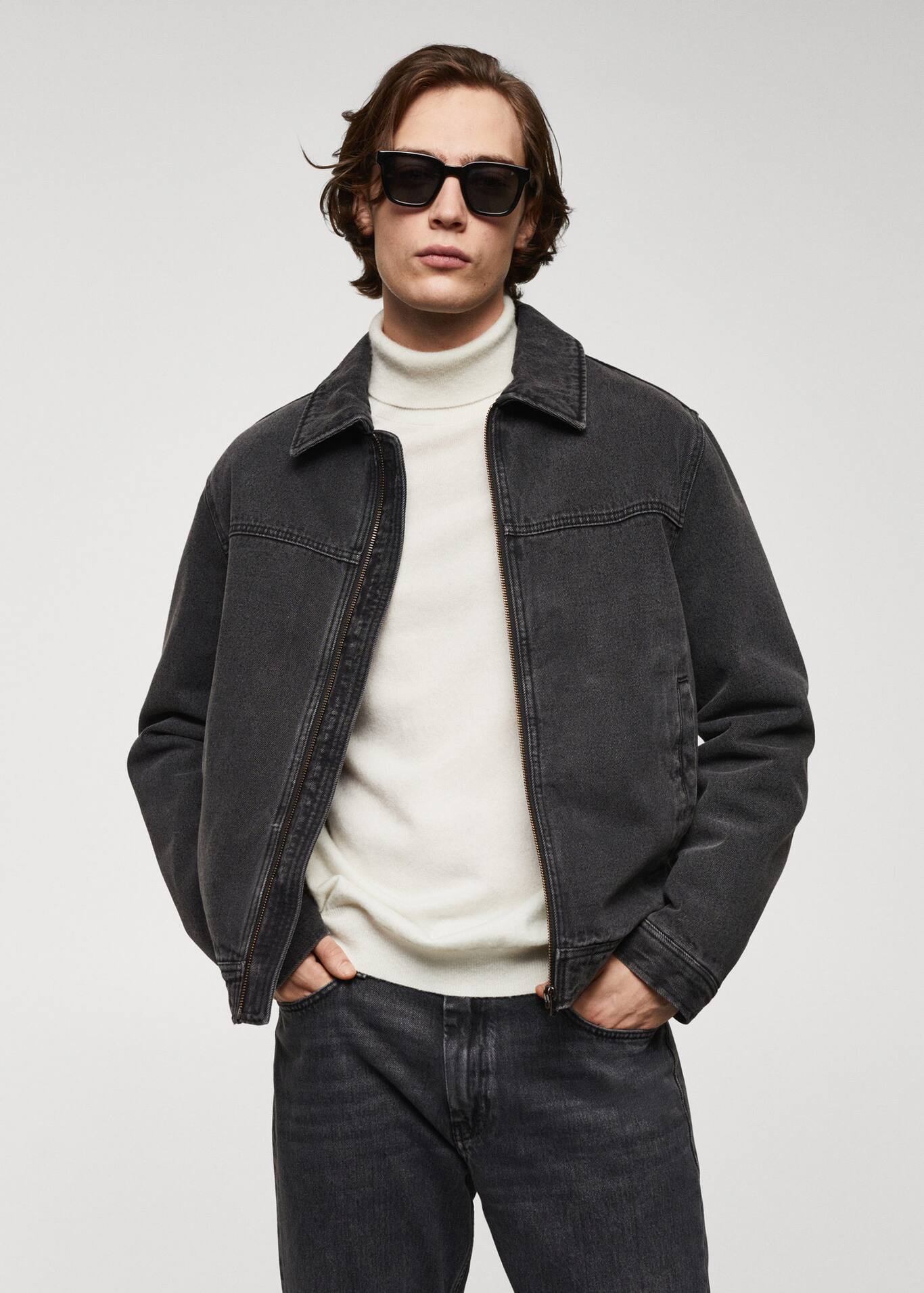 Faux Shearling Lined Denim Jacket Men Mango Man Usa