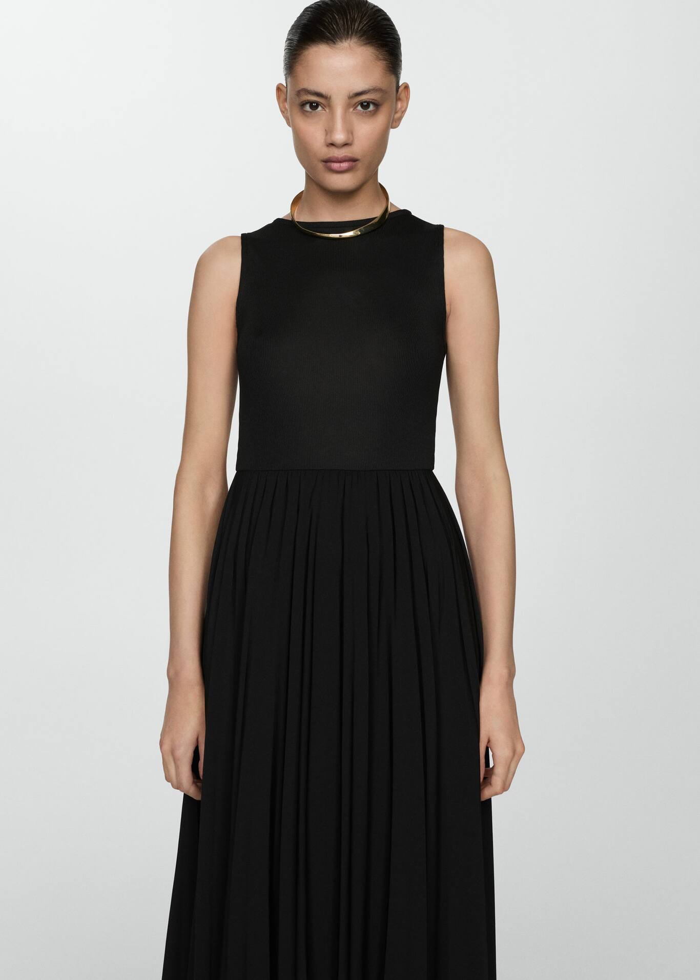 Asymmetrical Pleated Dress Woman Mango Malaysia