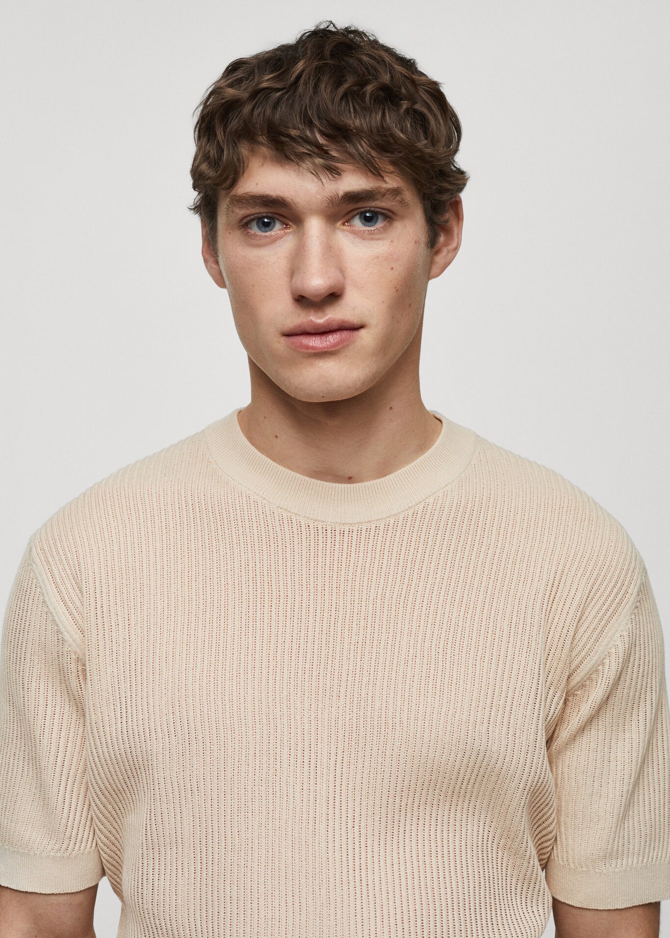 Ribbed Cotton T Shirt Men Mango Man United Kingdom