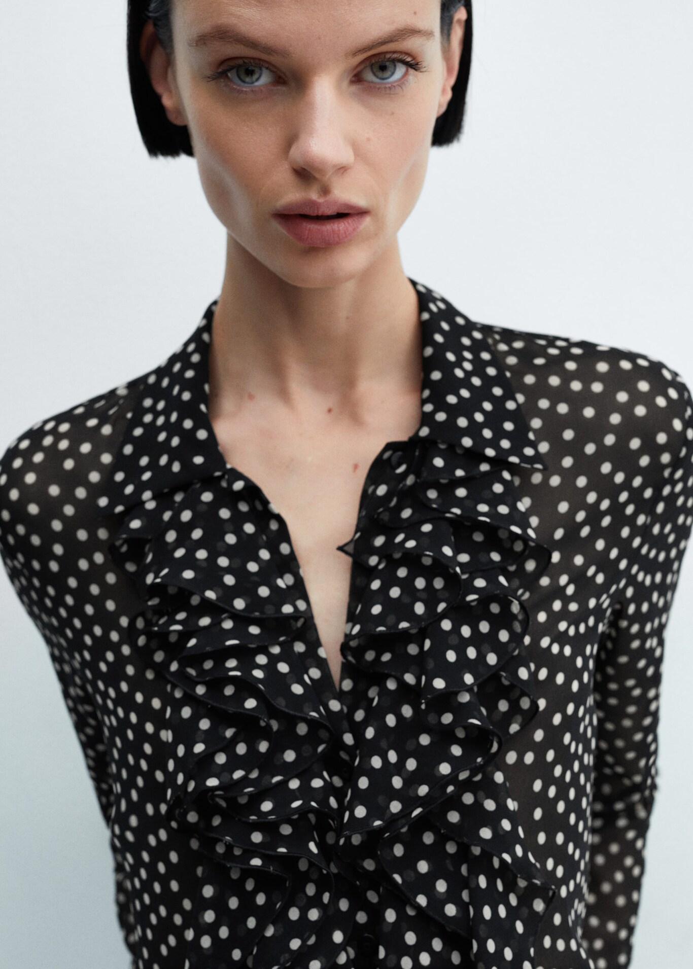 Ruffles Printed Blouse Woman Mango Bulgaria