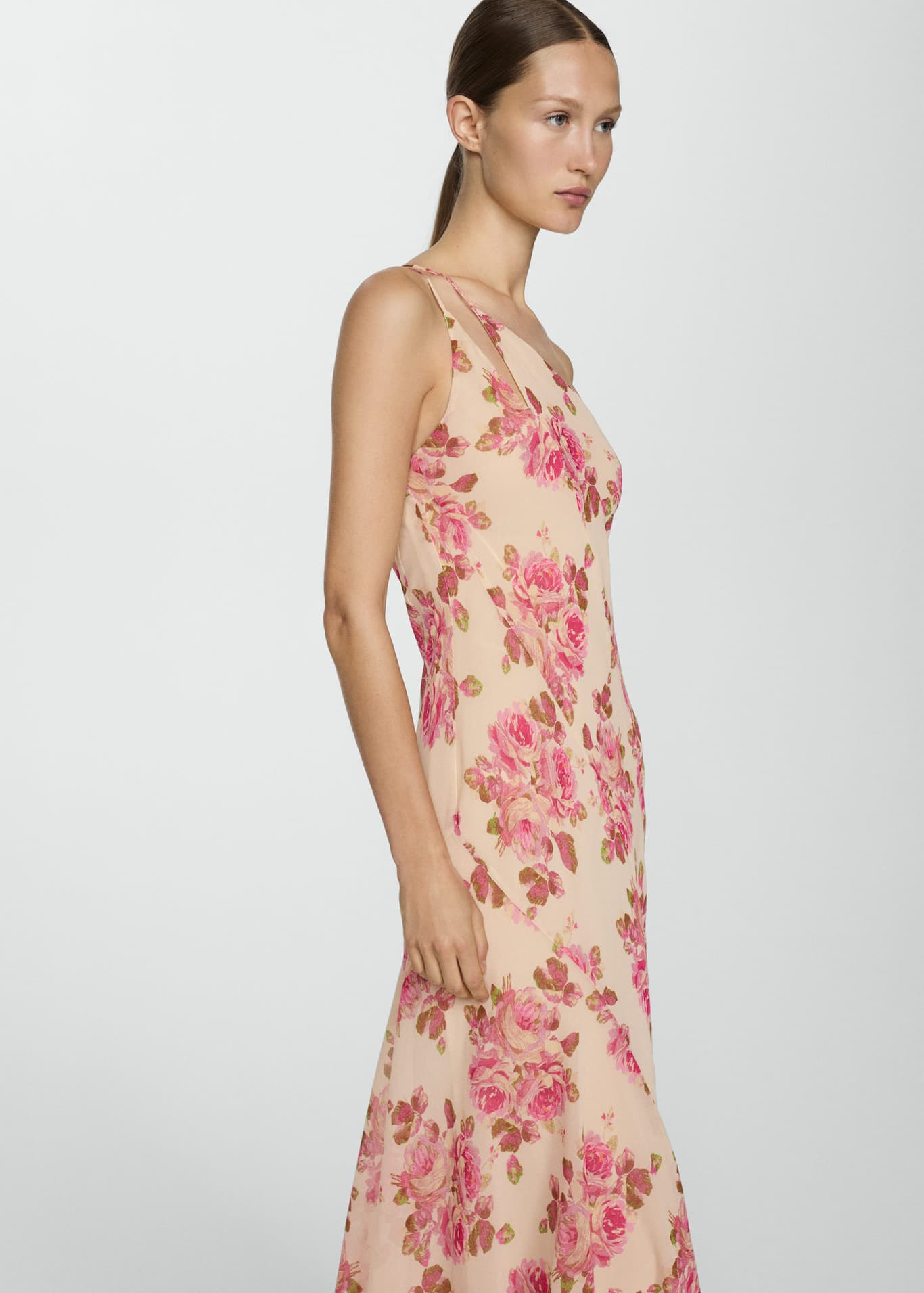 Asymmetrical Floral Dress Woman Mango The Philippines