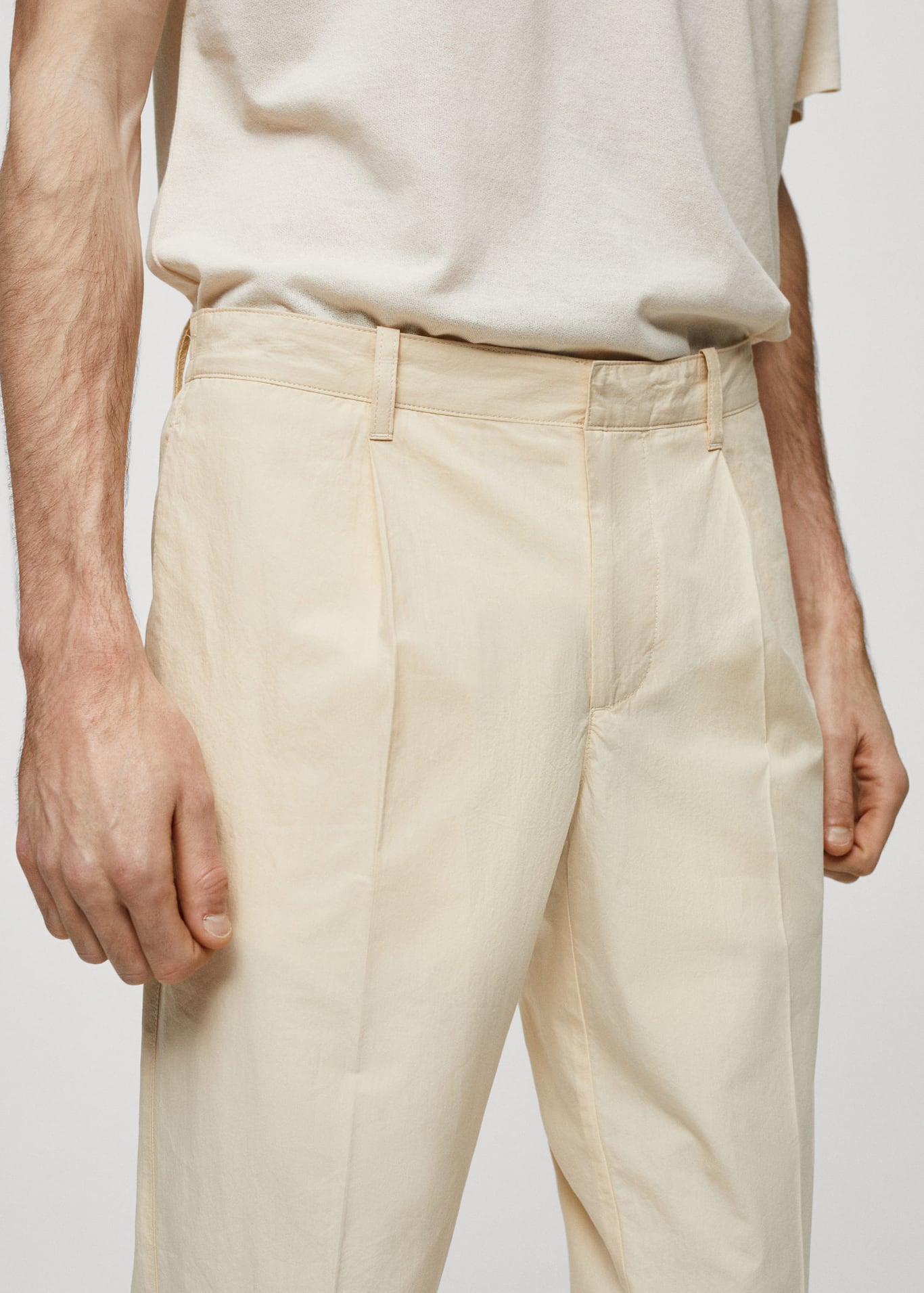 100 Slim Fit Cotton Trousers Man Mango Man Chad