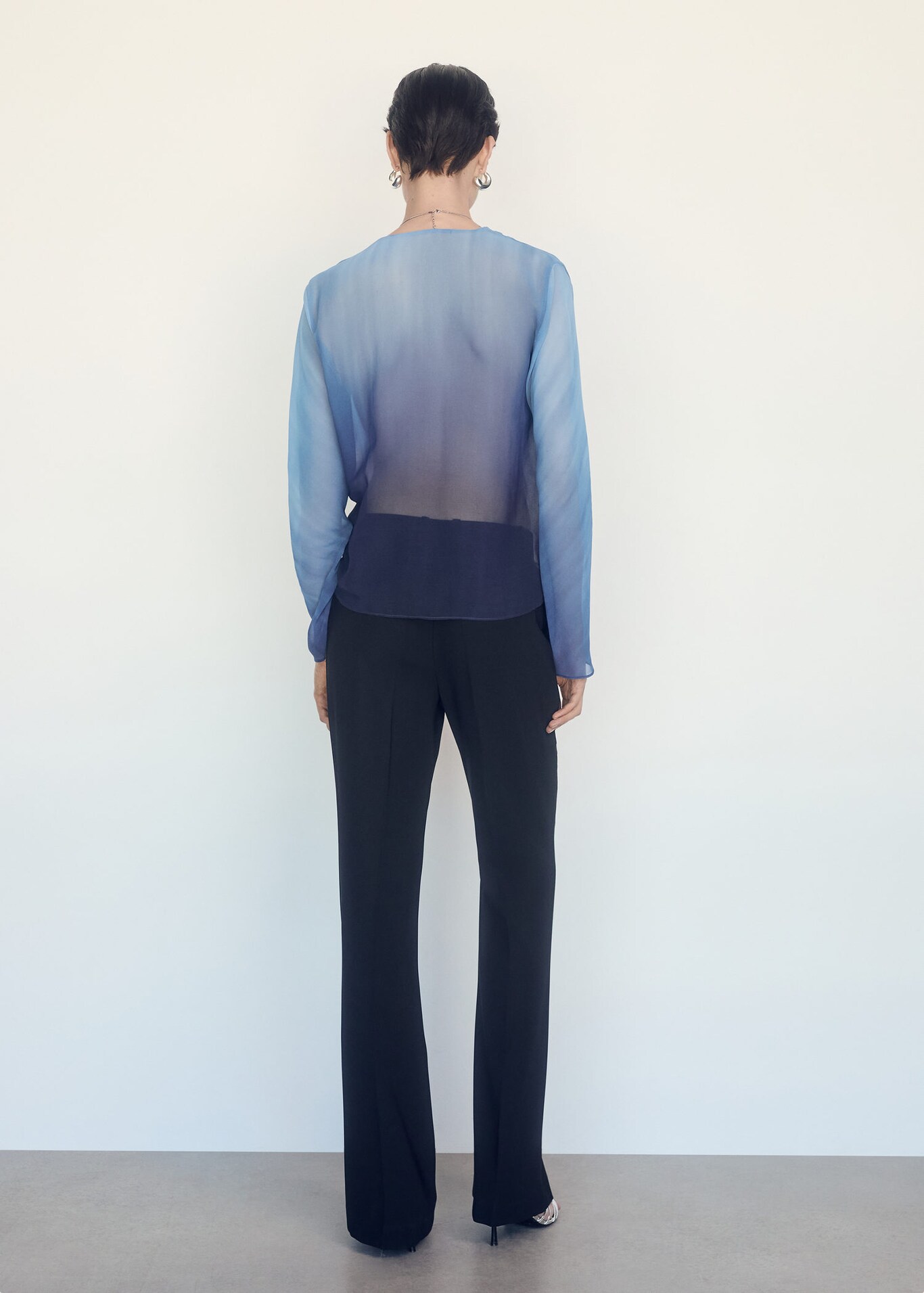 Semi-transparent wrap blouse - Woman | Mango Singapore