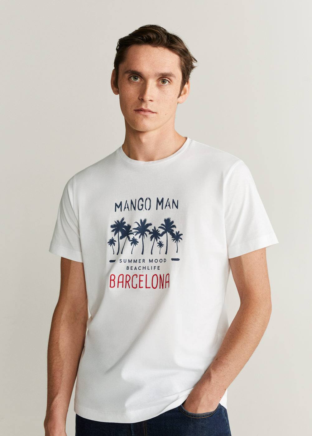 T shirt Coton Imprim Logo Homme MANGO OUTLET France T shirt Coton Imprim Logo Homme MANGO OUTLET France