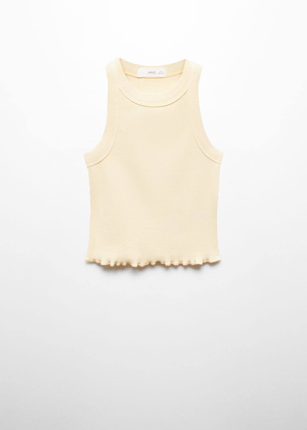 Ribbed strap t-shirt - Woman | Mango Malta