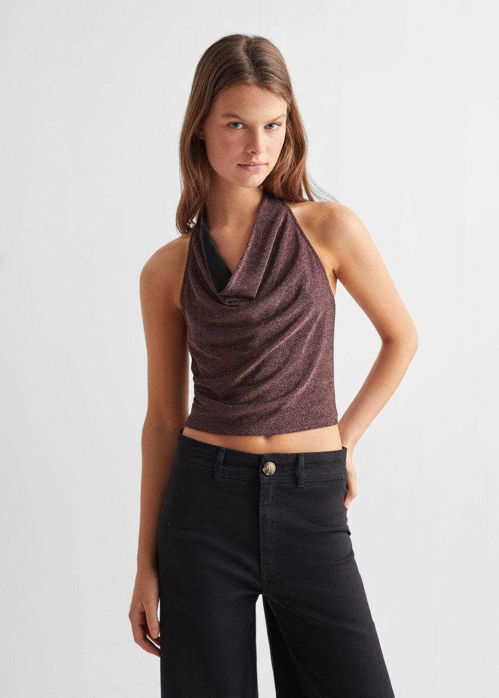 Metallic halter top - Teenage girl | Mango Teen Bermuda