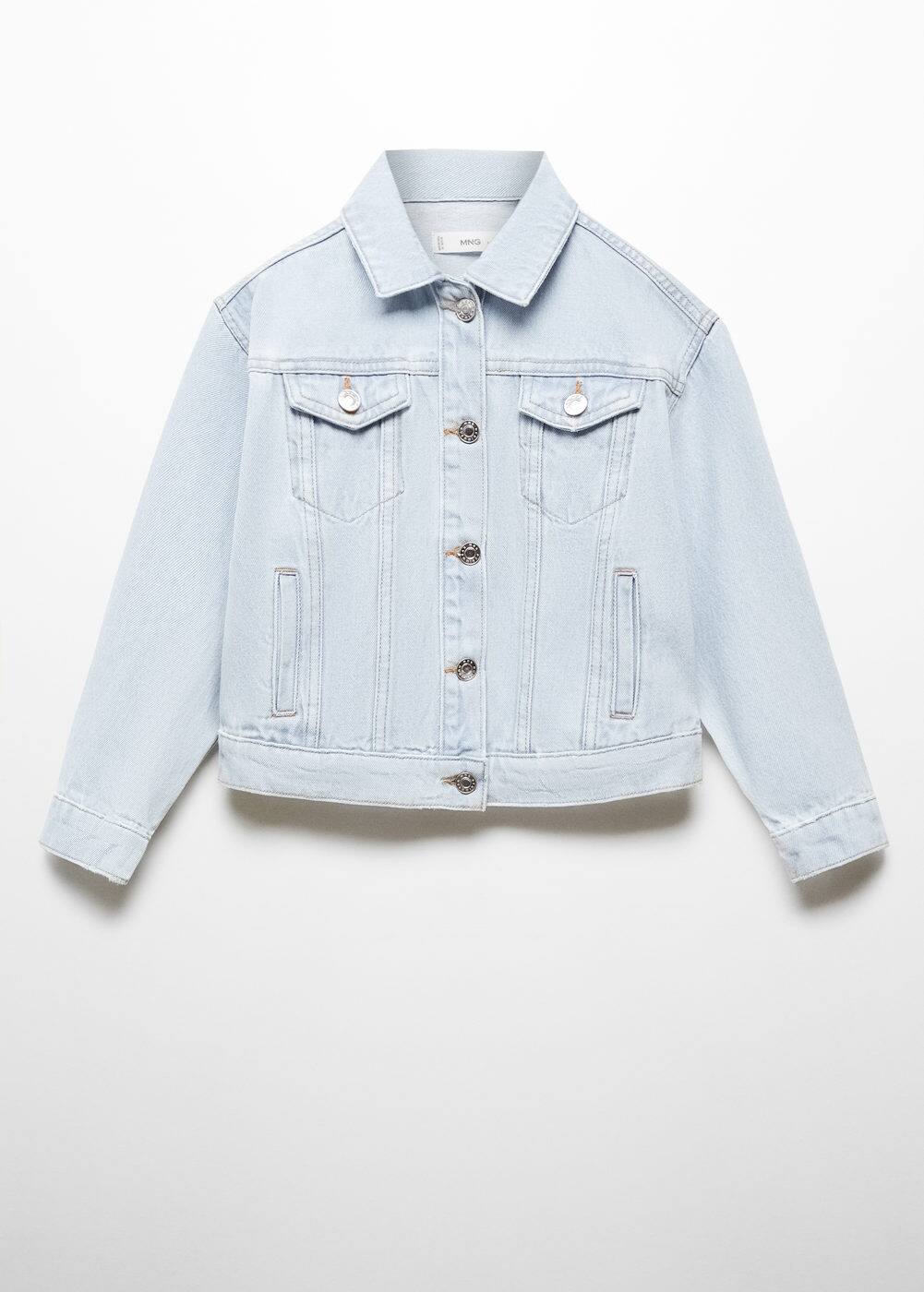 Mango Kids' Pocketed Denim Jacket Light Blue | ModeSens