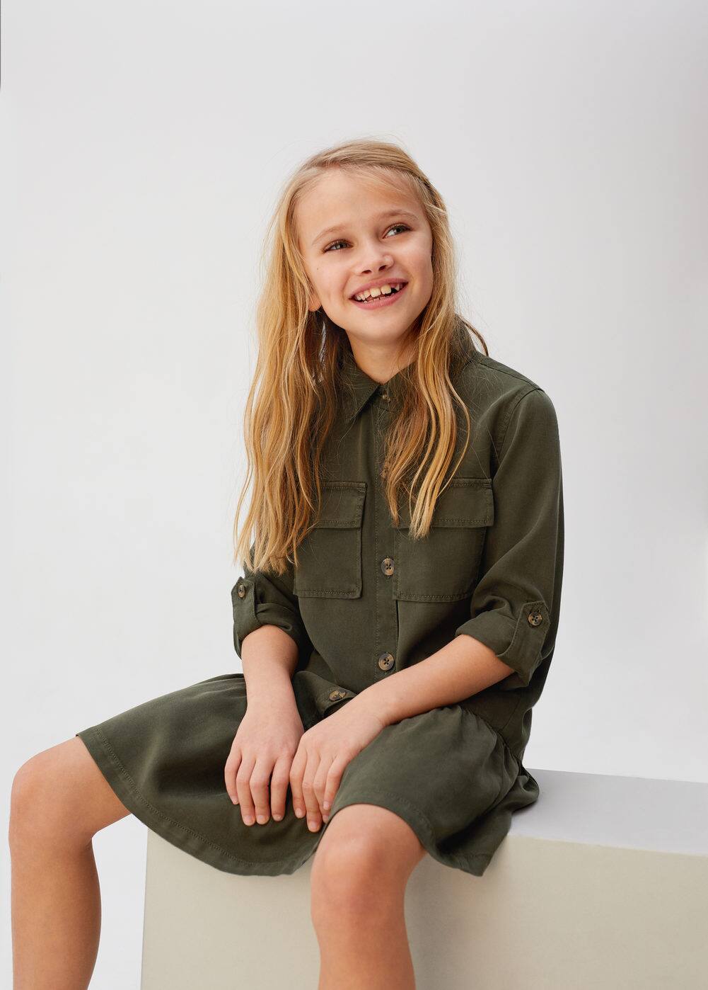 Lyocell 100 Ruffled Shirt Dress Woman Mng Australia