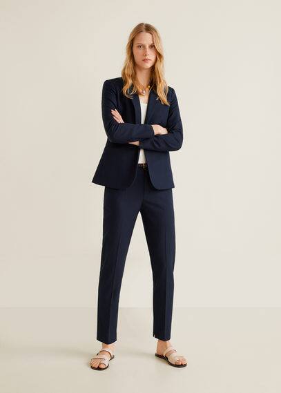 Kemerli düz kesim pantolon