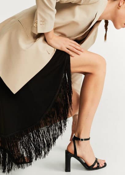 Timsah derisi desenli sandalet