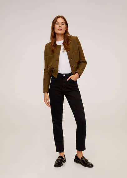 Dar kesimli Mom jean pantolon