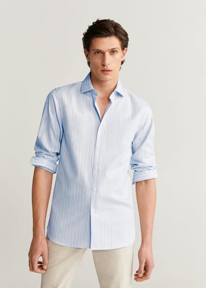 Dar kesimli pamuklu Oxford gömlek