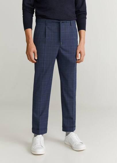 Regular kesim ipli pilili pantolon