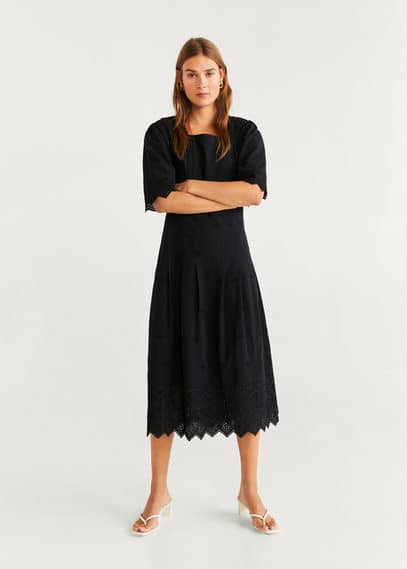 Delikli koton elbise