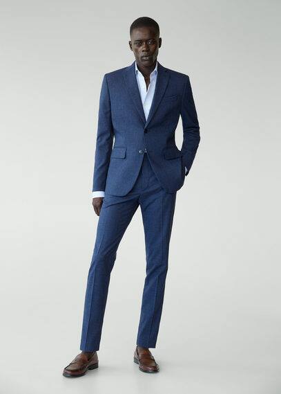 Dar kesim mikro dokumalı takım pantolon Dar kesim mikro dokumalı takım pantolon