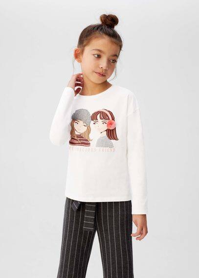 İşleme detaylı desenli tişört