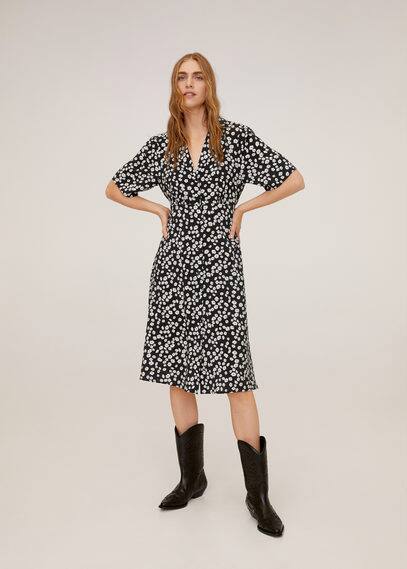 Midi boy desenli elbise