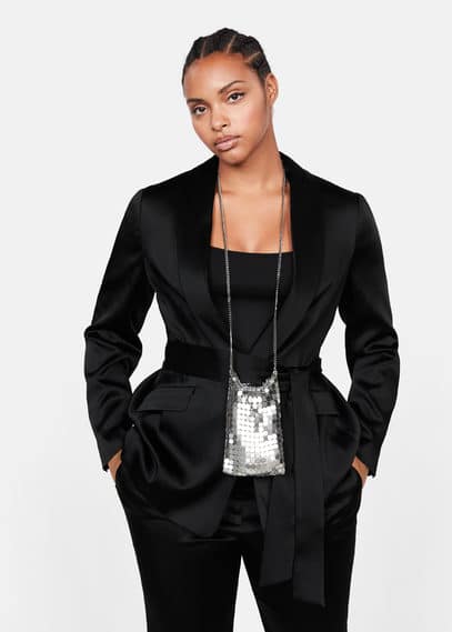 Küçük metalik çanta