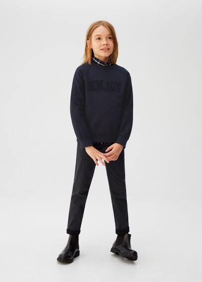 İki parçalı yazılı sweatshirt