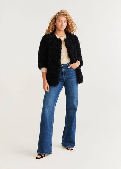 Kürklü buklet palto