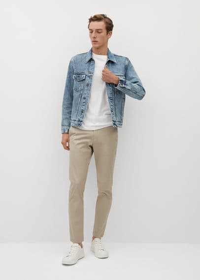 Orta açık yıkama kot ceket