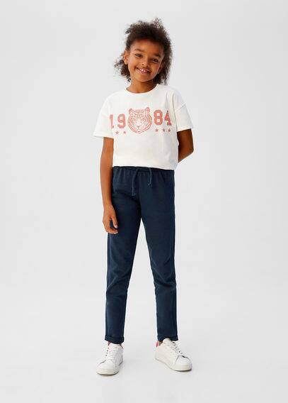 Yanları detaylı düz kesim pantolon