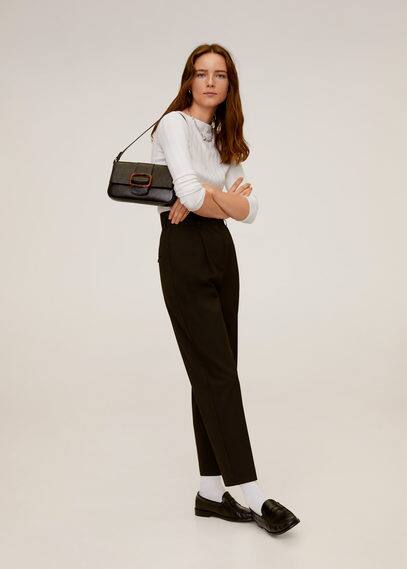 Kayık yakalı fitilli kazak