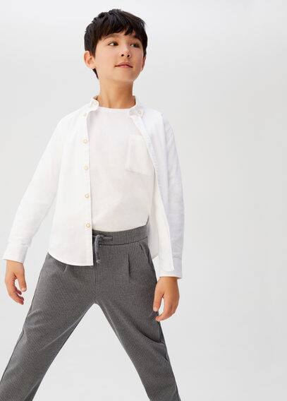 Düz kesimli tebeşir çizgili pantolon Düz kesimli tebeşir çizgili pantolon