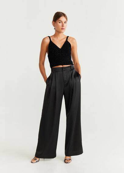 Saten palazzo pantolon