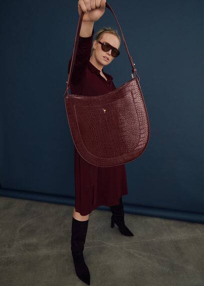 Timsah derisi desenli tote çanta