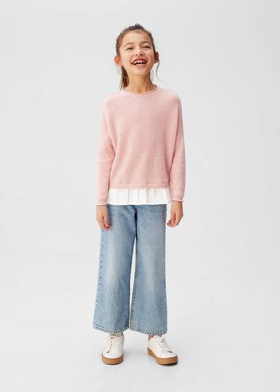 Etek ucu gömlek detaylı kazak Etek ucu gömlek detaylı kazak