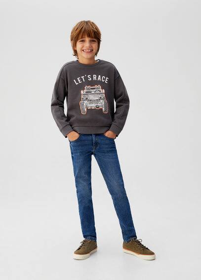 Organik pamuklu desenli sweatshirt