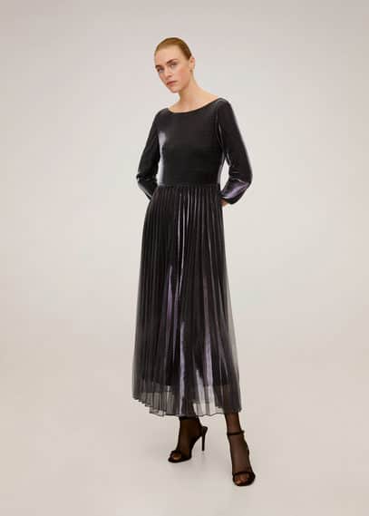 Pilili metalik elbise