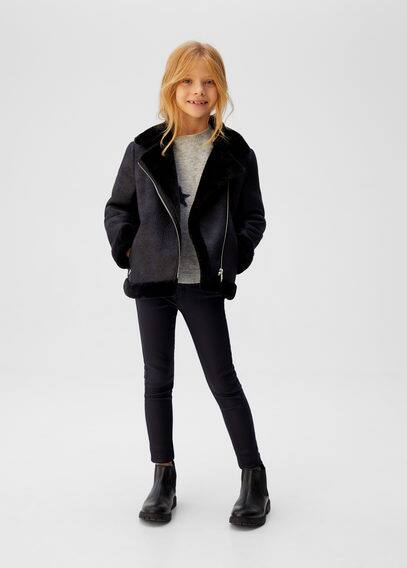 Skinny kesim deri görünümlü pantolon