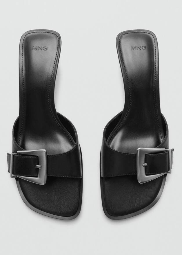 Buckle Leather Sandals Woman Mango Latvia