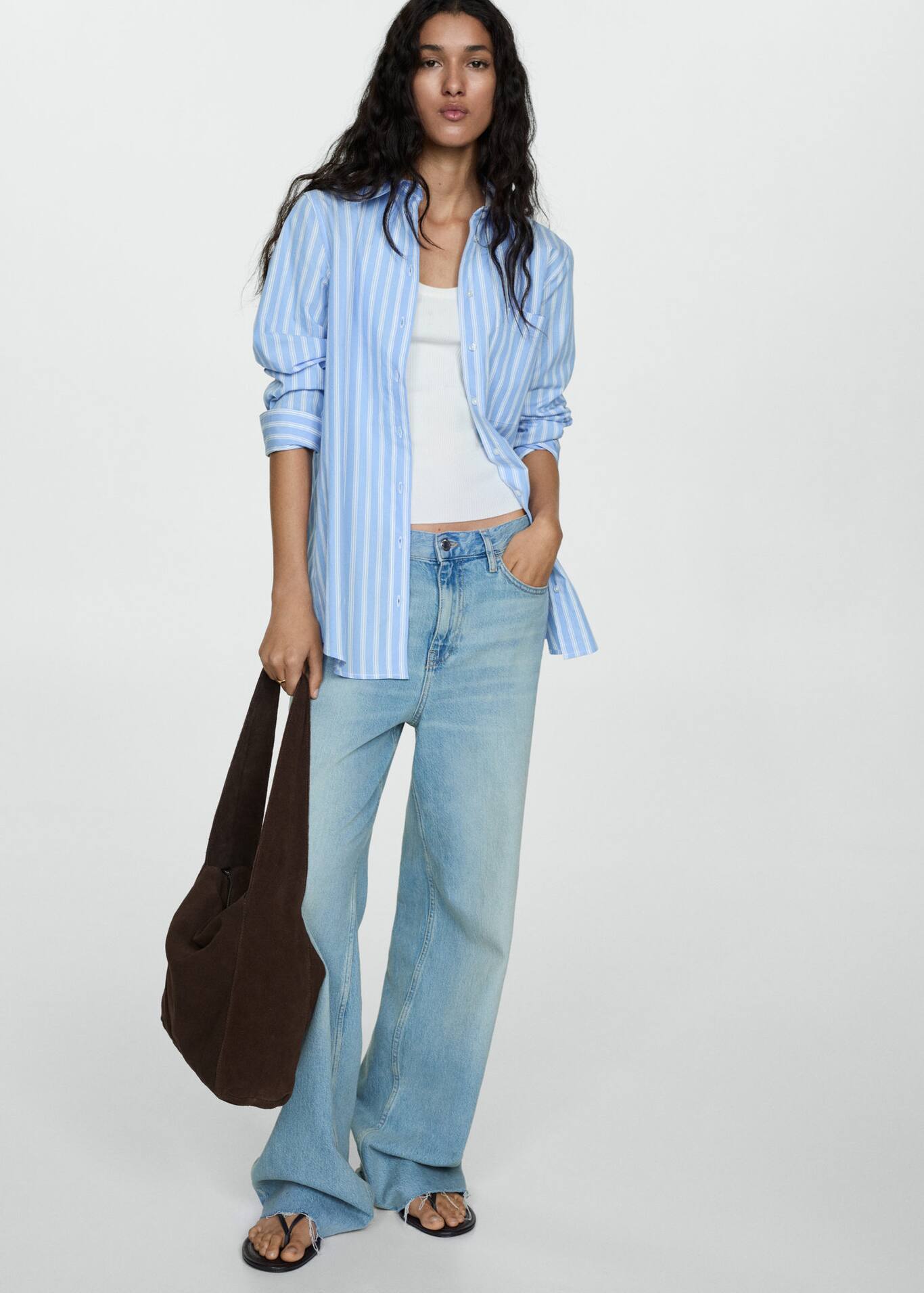 100 Cotton Striped Shirt Woman Mango The Philippines