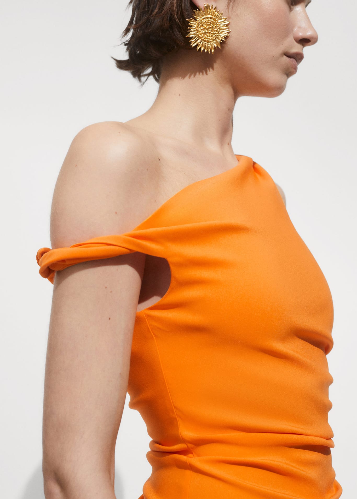 Asymmetrical Pleated Dress Woman Mango Ireland