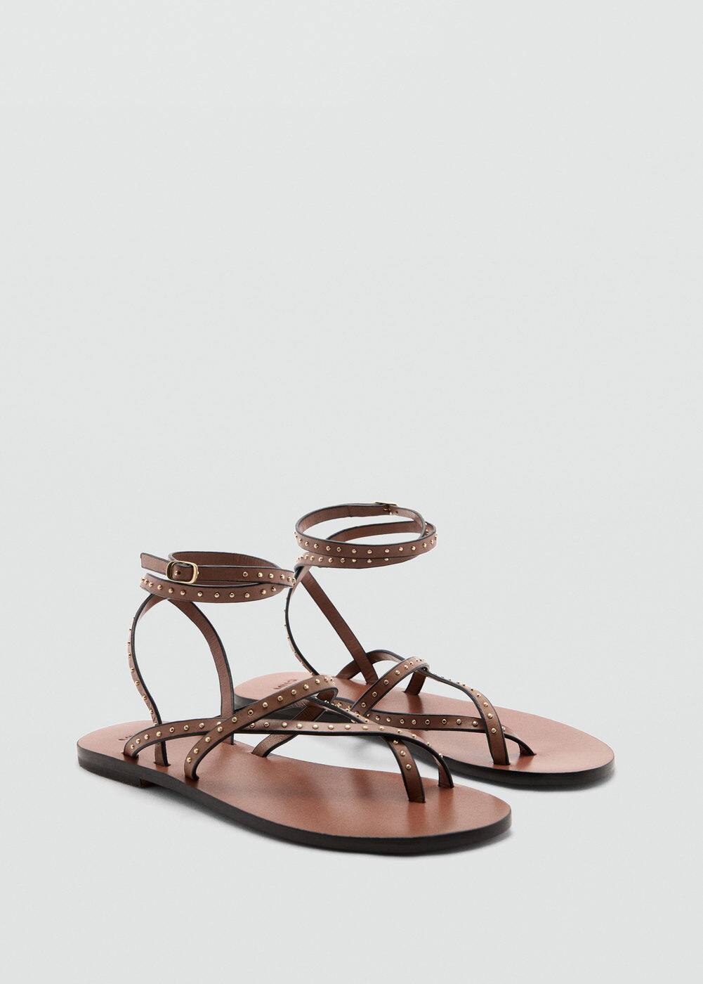 Leather Straps Sandals Woman Mng Australia