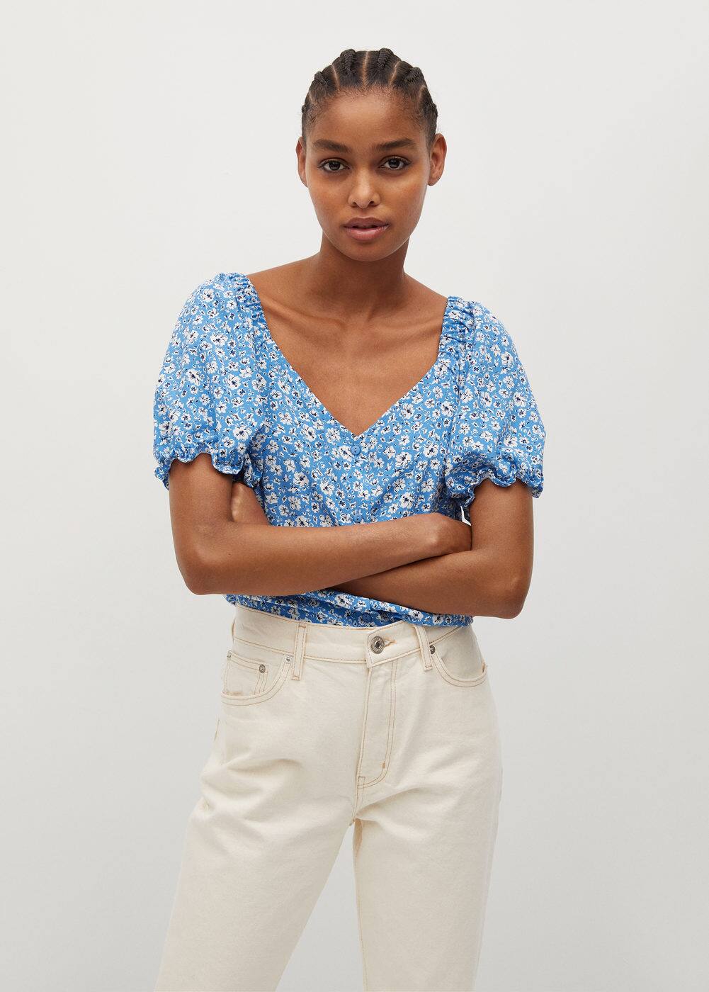 Floral print blouse - Women | MANGO OUTLET USA